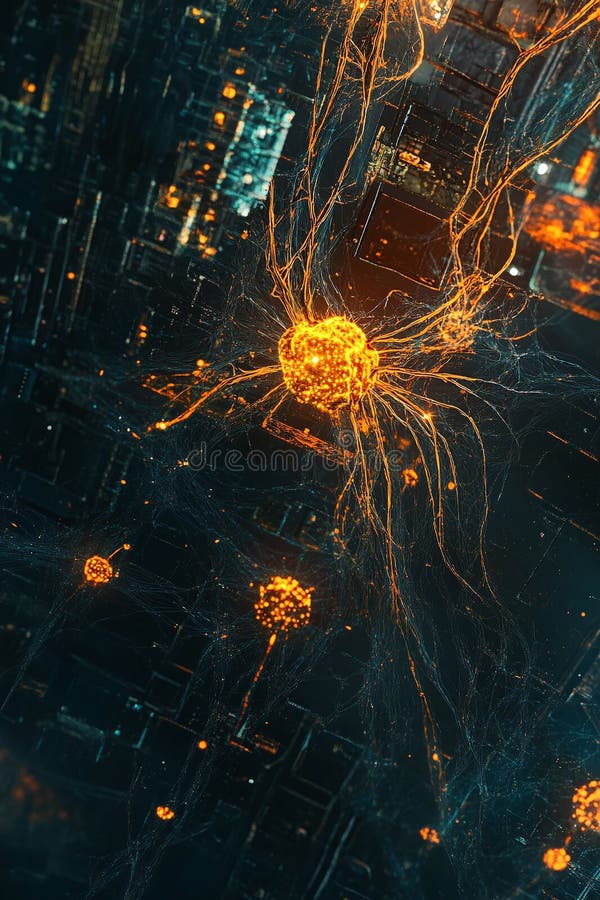 Neural Blocks with Synapse Connections Stock Illustration ...