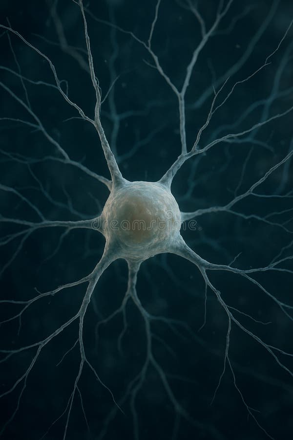 Neural Cell with Radiating Dendrites Stock Illustration - Illustration ...