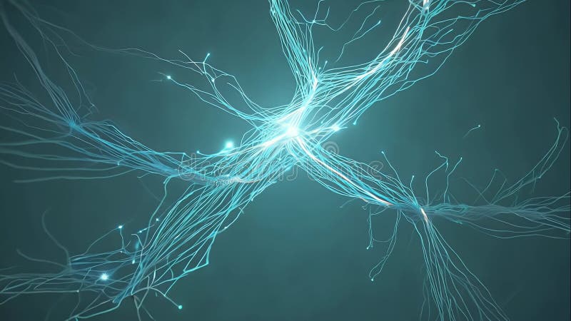 Neural Cell S Dendrites Branching Out Like Glowing Tree Roots, Forming ...