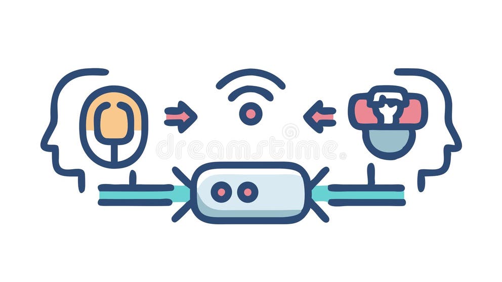 Neural Communication, Brainwave Connectivity Icon, Vector Design ...