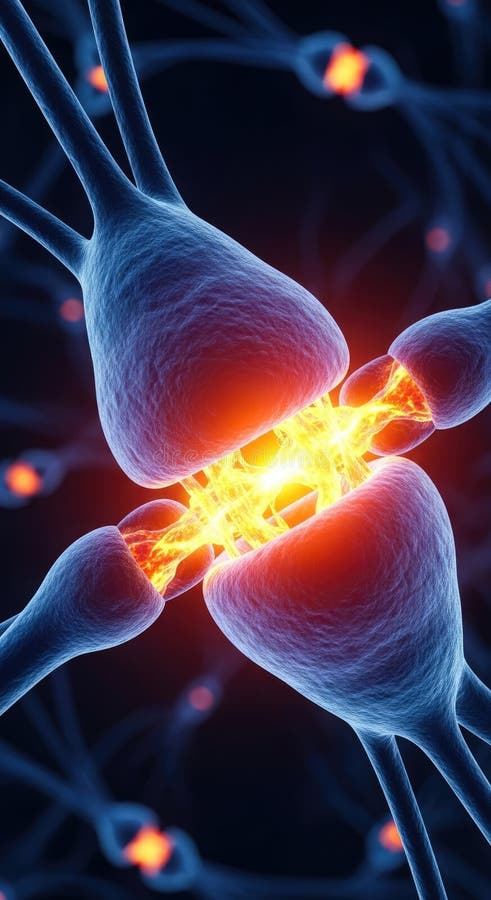 Neural Connection Synapse Transmits Electrical Signal, Nerve Impulse ...