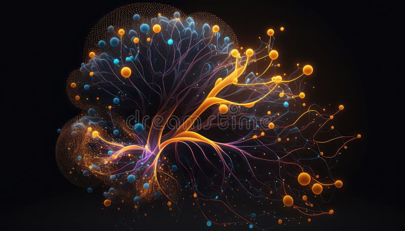 Neural Connections Abstract Design. Generative AI Stock Illustration ...