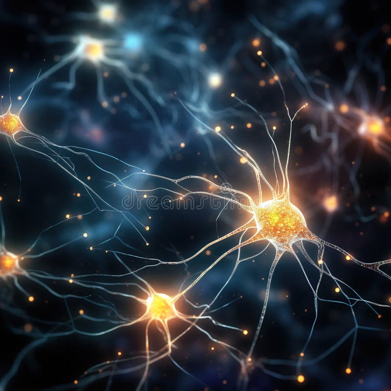 Neural Connections in the Brain, Neurons Stock Illustration ...
