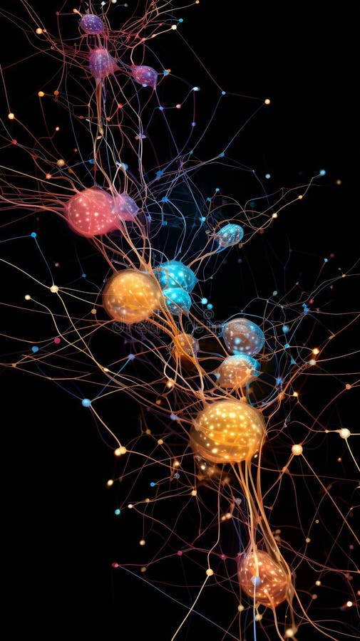 Neural Connections of the Brain. Vertical Abstract Background Stock ...