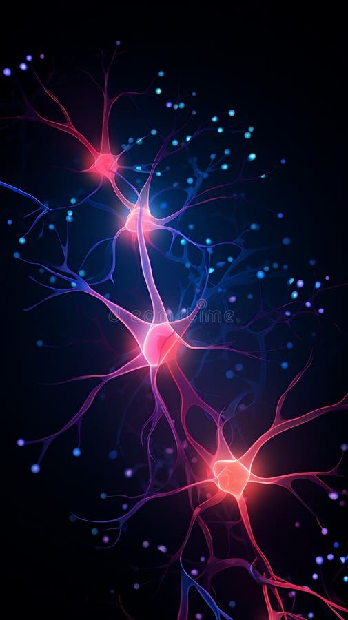 Neural Connections of the Brain. Vertical Abstract Background Stock ...