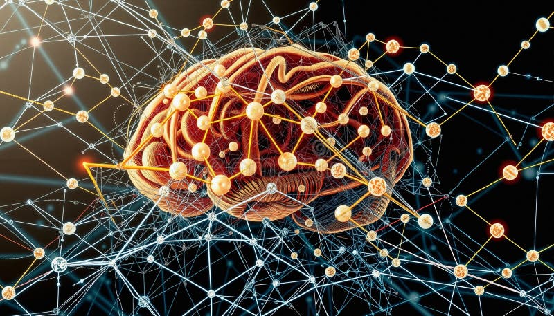 Neural Connections Brain Visualization Network Stock Image - Image of ...