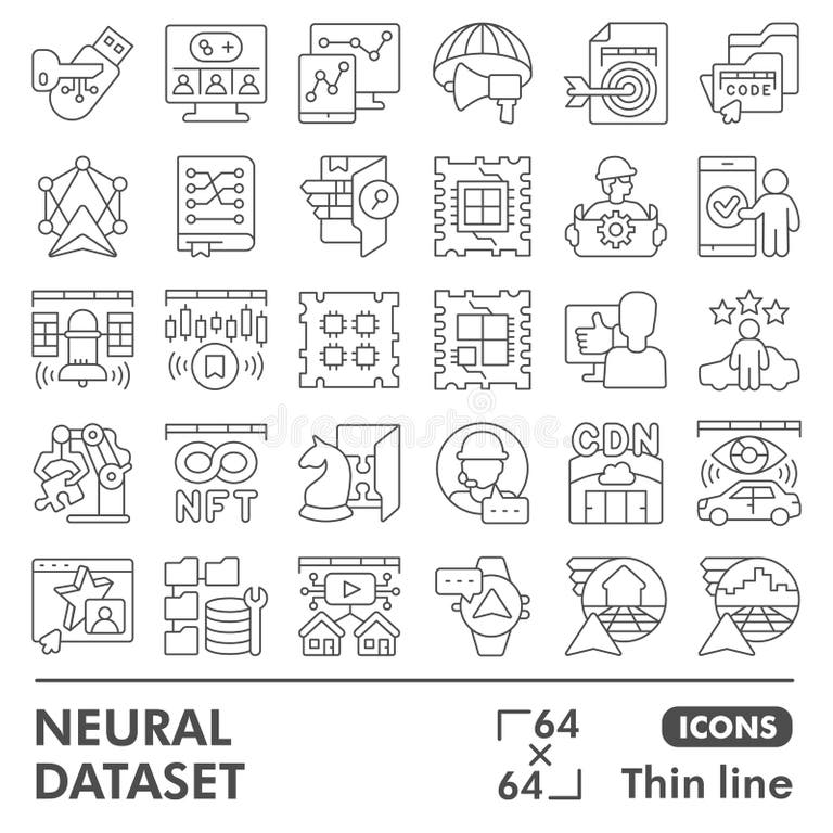 Neural Dataset Symbols Collection or Sketches, Deep Learning Theme in ...