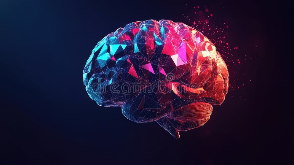 Neural Fading Ai Brain Scan Stock Illustration - Illustration of ...