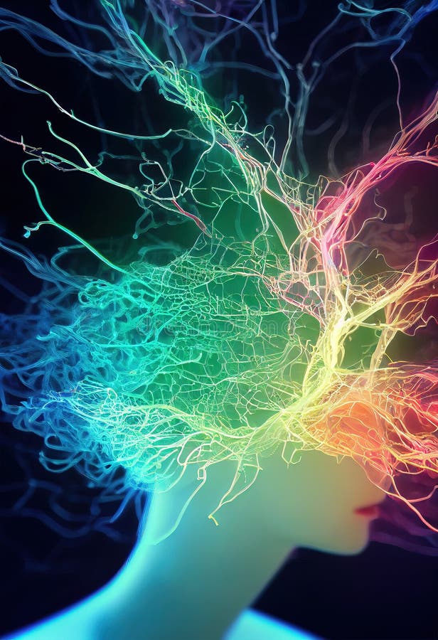 Neural Human Head. an Artificially Created Being. Scientific Research ...