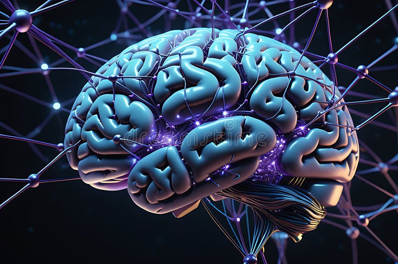 Neural Illumination: Human Brain Illuminated from within, Showcasing a ...