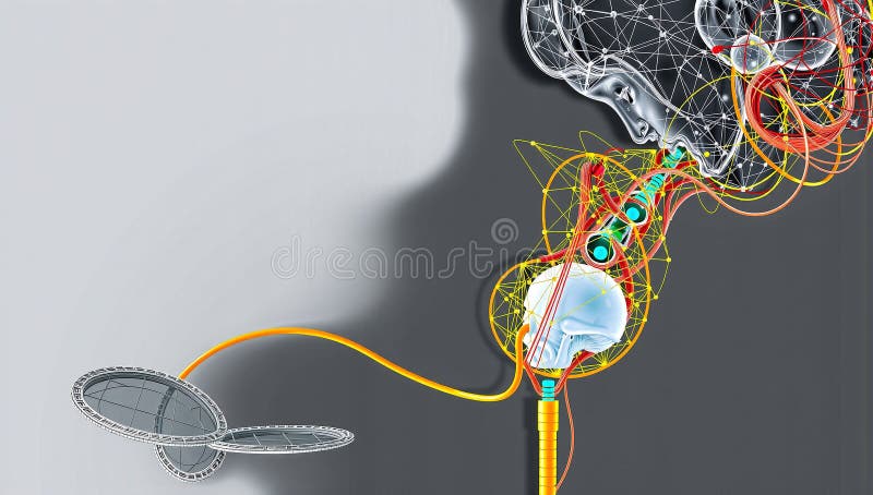 Neural Interface Connecting Human Technology Stock Photo - Image of ...