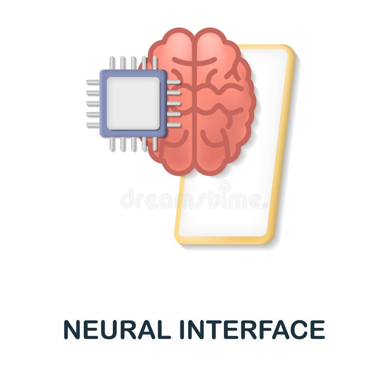 Neural Interface Icon. 3d Illustration from Artificial Intelligence ...