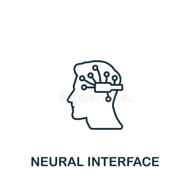 Neural Interface Icon. Monochrome Simple Artificial Intelligence Icon ...