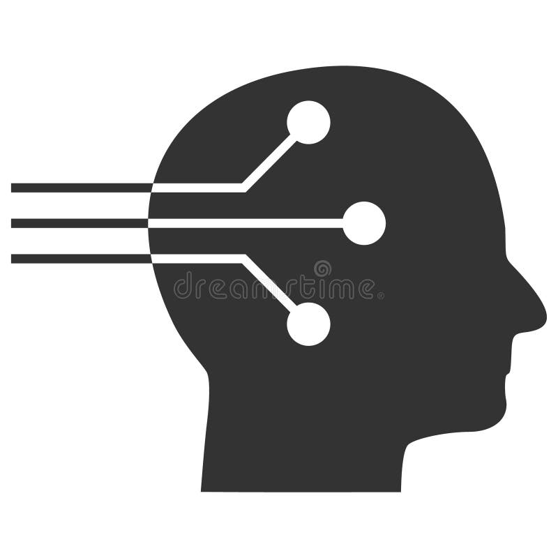 Neural Interface Raster Icon Flat Illustration Stock Illustration ...
