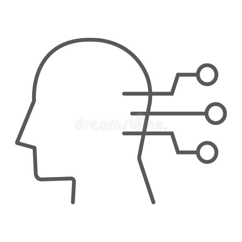 Neural network line icon stock vector. Illustration of vector - 282282396