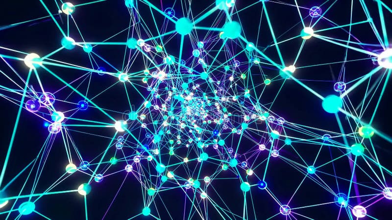 Neural Light Grid. Futuristic Data Flow Background Stock Video - Video ...