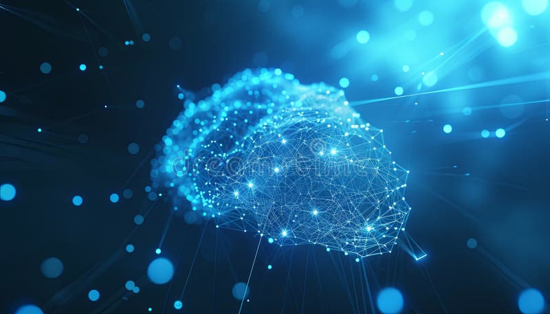 Neural Link and Cloud Data. Abstract Futuristic Technology Background ...