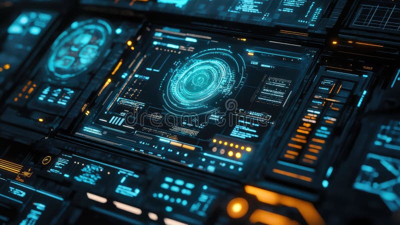 Neural Looping AI Interface Stock Illustration - Illustration of ...