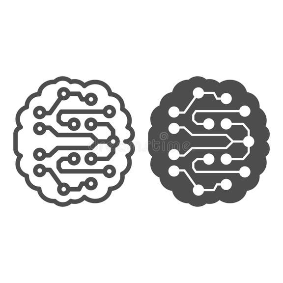 Neural Net Cloud Line and Solid Icon, Neural Network Concept. Vector ...
