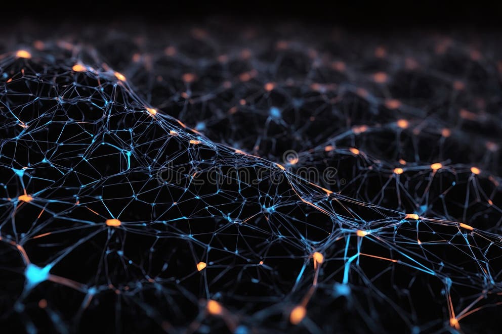 Neural Nets Futuristic Background. Ai Generative Stock Illustration ...