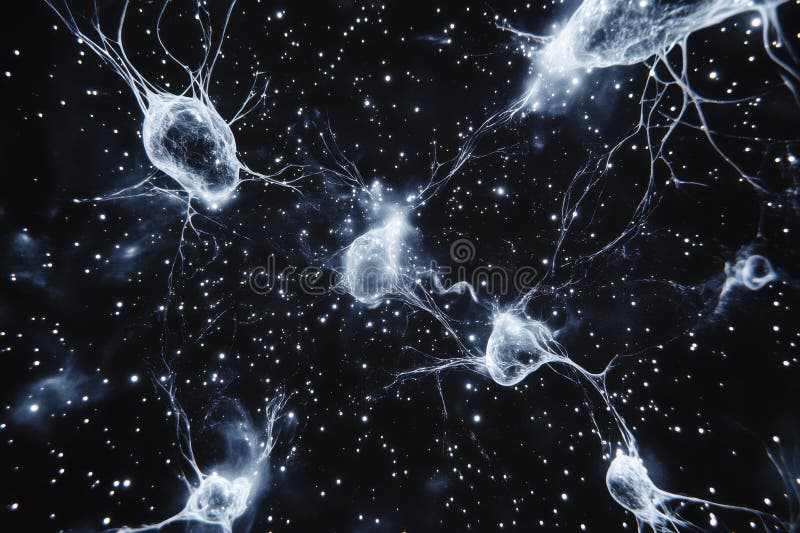 Neural Network Abstract Cosmic Visualization Stock Illustration ...