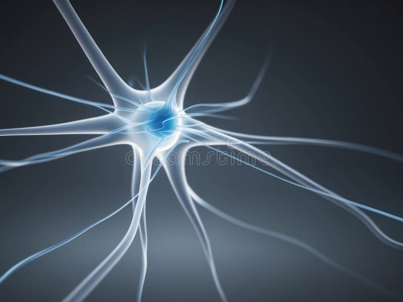 Neural Network in Action a Digital Representation of a Neuron. Stock ...