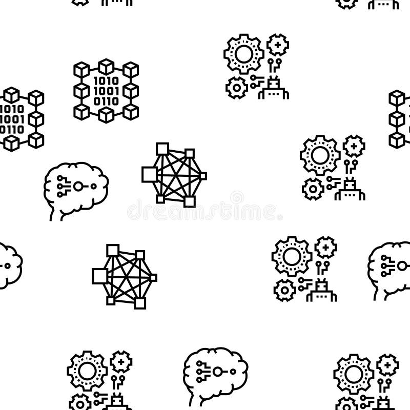 Neural Network and Ai Vector Seamless Pattern Stock Vector ...
