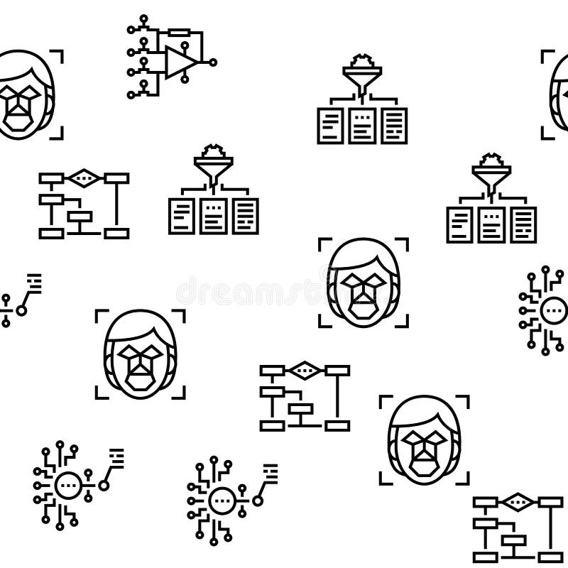 Neural Network and Ai Vector Seamless Pattern Stock Vector ...