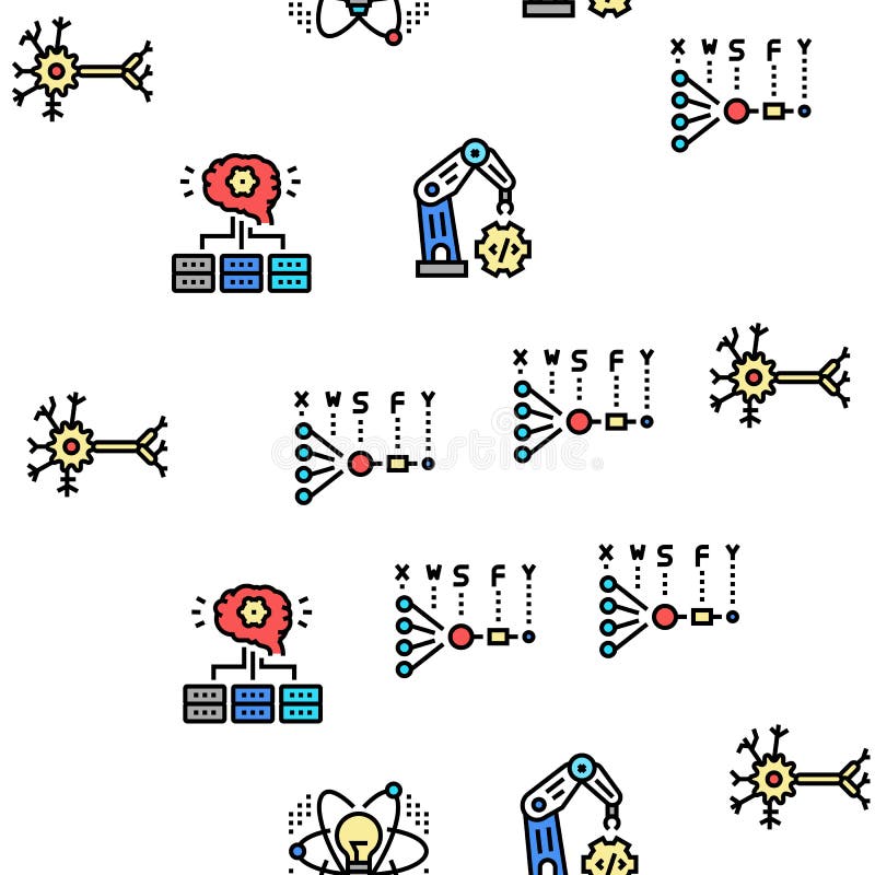 Neural Network and Ai Vector Seamless Pattern Stock Vector ...