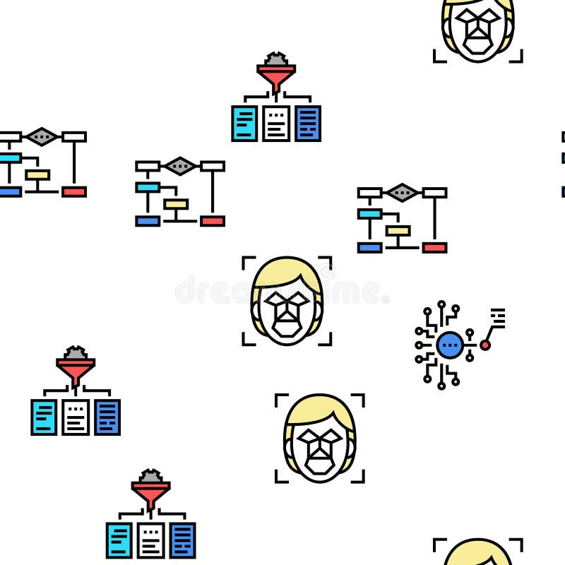 Neural Network and Ai Vector Seamless Pattern Stock Vector ...