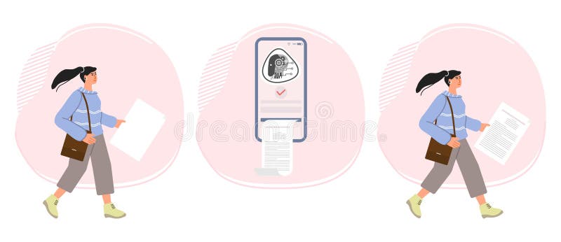 Neural Network Artificial Intelligence Bot People Stock Illustration ...