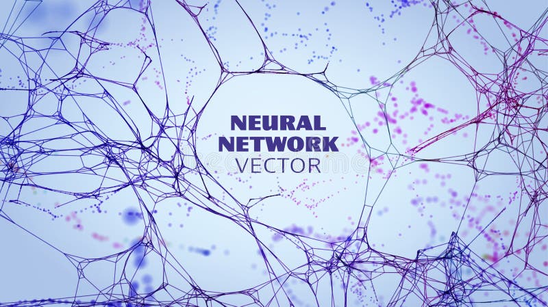 Neural Network Artificial Intelligence Vector Background. Machine Network Neurons. Blockchain ...