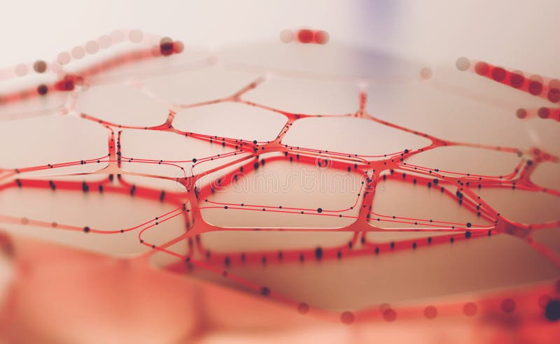 Neural Network, Artificial Matter and AI Stock Illustration ...