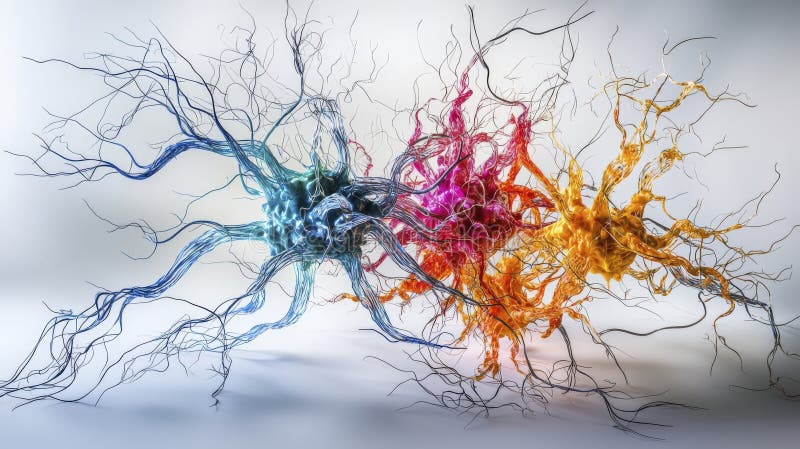 Neural Network Artistry Colorful Neural Structures Digital Realm ...