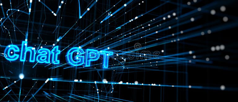 Neural Network Background with Chat GPT Text, Concept of AI and Machine ...