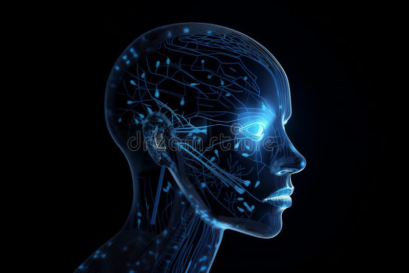 Neural Network of Big Data and Artificial Intelligence Circuit Board in ...