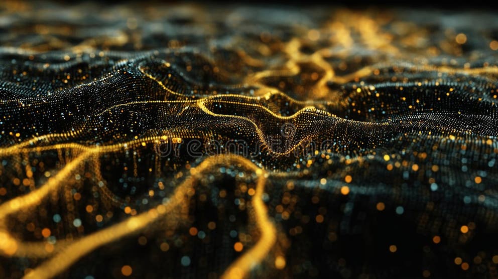 Neural Network Big Data Flow Visualization, Binary Code Matrix, AI Machine Learning Abstract ...