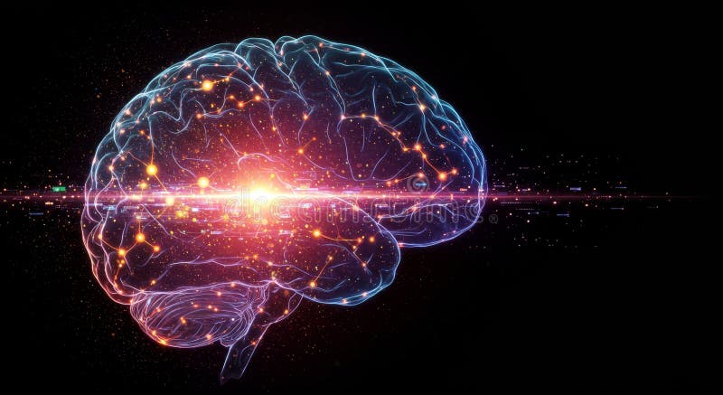 Consciousness in Lights Concept Abstract Stock Illustration ...