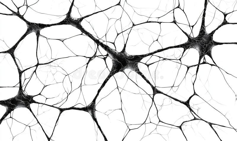 Neural Network, Brain Cells, Synapses, White Background, Medical ...