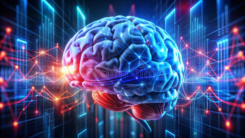 Neural Network Brain Data Visualization Stock Illustration ...