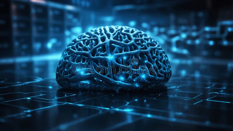 Neural Network Brain: Hyper-realistic, Server Room, AI Technology Stock ...
