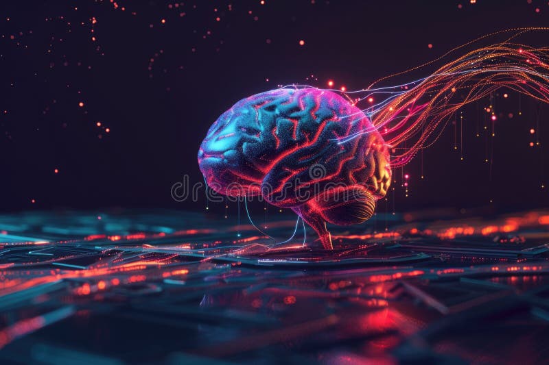 Neural Network Brain Illustration Stock Image - Image of brain, network ...
