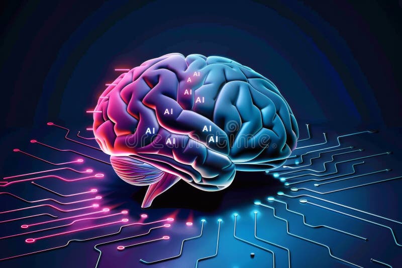 Neural Network Brain Illustration with Vibrant Neon Colors and Circuit ... Neural Network Brain Illustration with Vibrant Neon Colors and Circuit ...