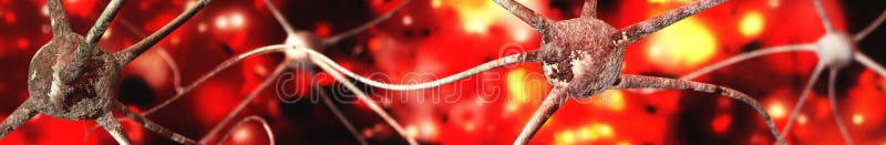 Neural Network of the Brain, Neuron Close-up Stock Photo - Image of ...