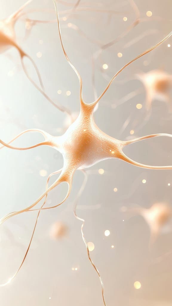 Neural Network Cell Structures Interconnected with Glowing Particle ...