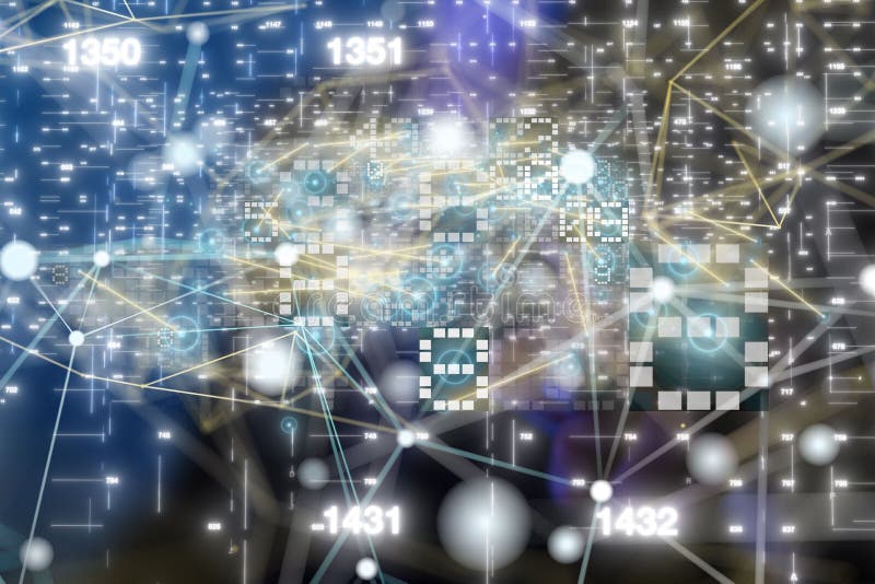 Neural Network and Codes Illustration - Digital Data Concept Stock ...