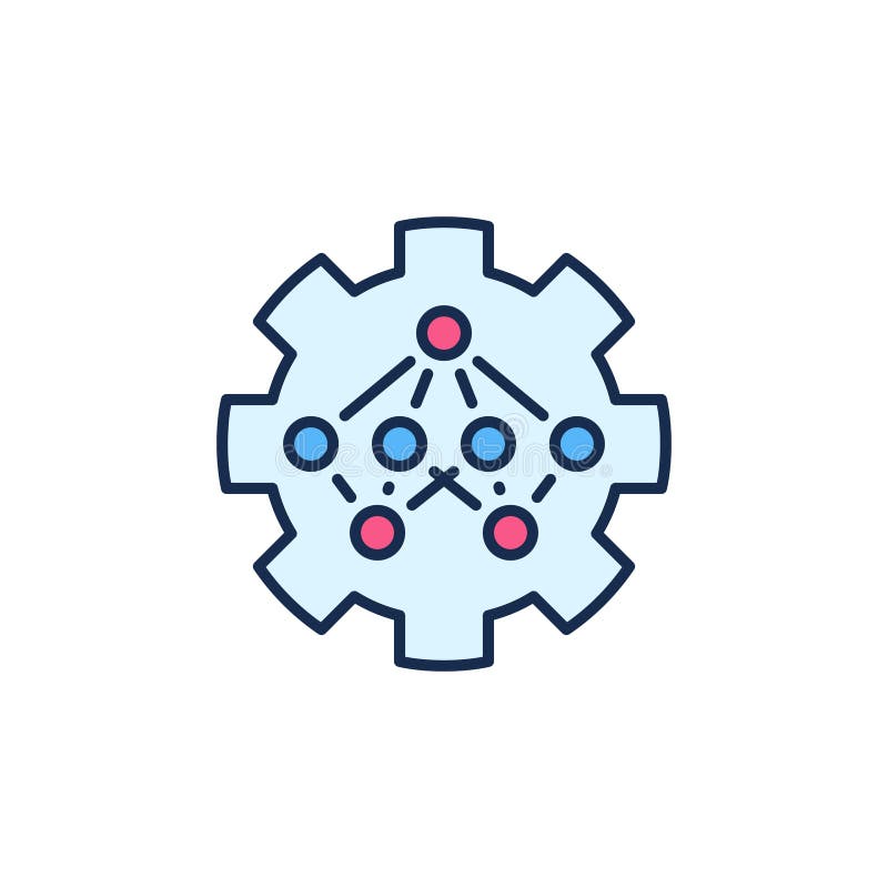 Neural Network Cog Wheel Vector Concept Colored Icon Stock Illustration ...