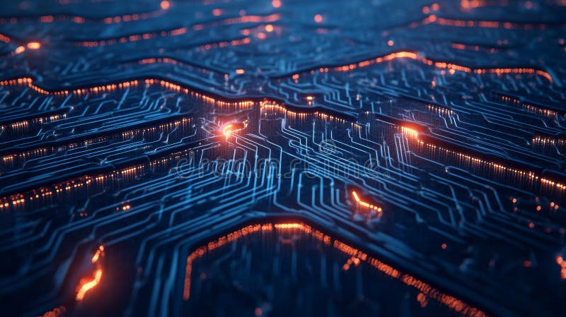 The Neural Network Concept is an Abstract Illustration of a High-tech Process Involving Linked ...