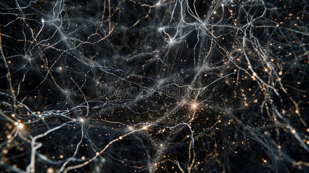Neural Network Concept: Abstract Synapse Connections, Data Stream Stock Illustration ...