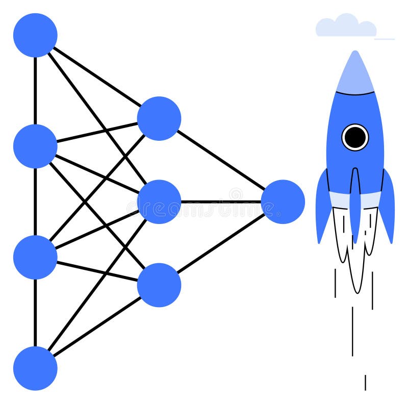 Neural Network Concept Driving Rocket Innovation and Future Technology Ideas Stock Vector ...